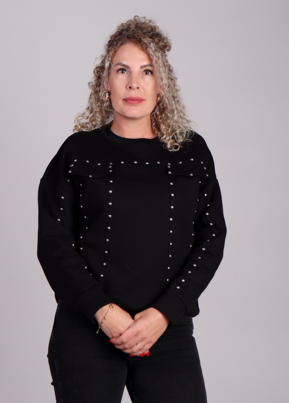 Homage sweater met studs Zwart